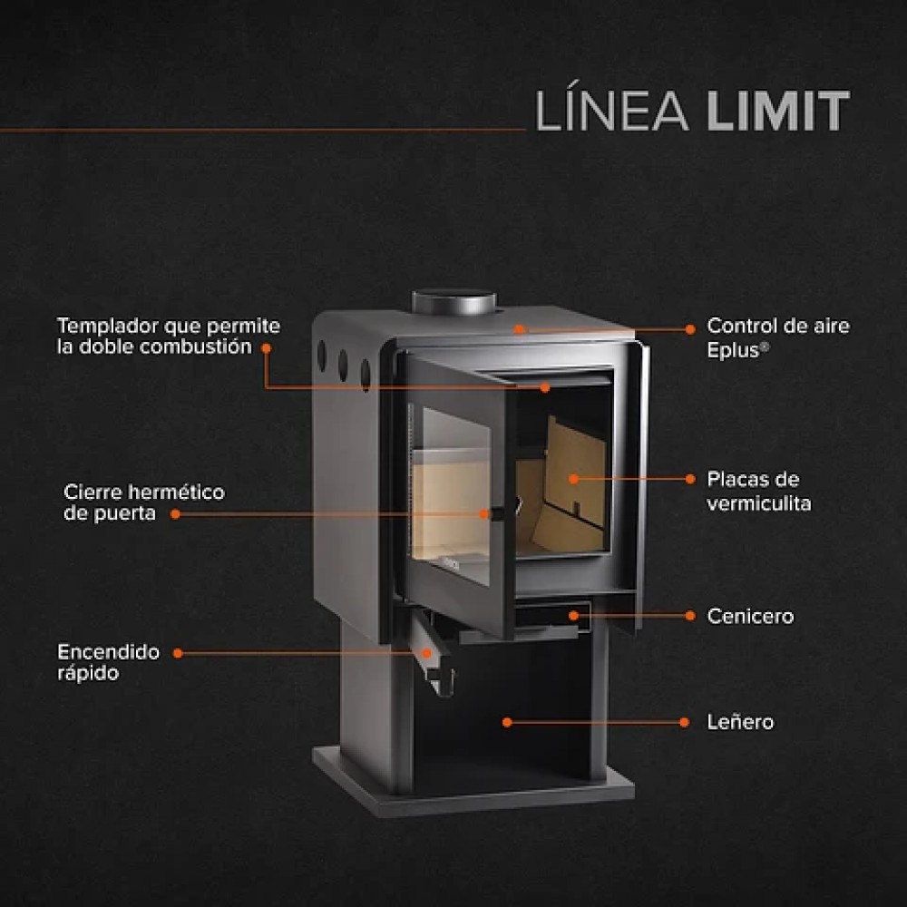 Estufa Combustión Lenta Limit 360 Bosca